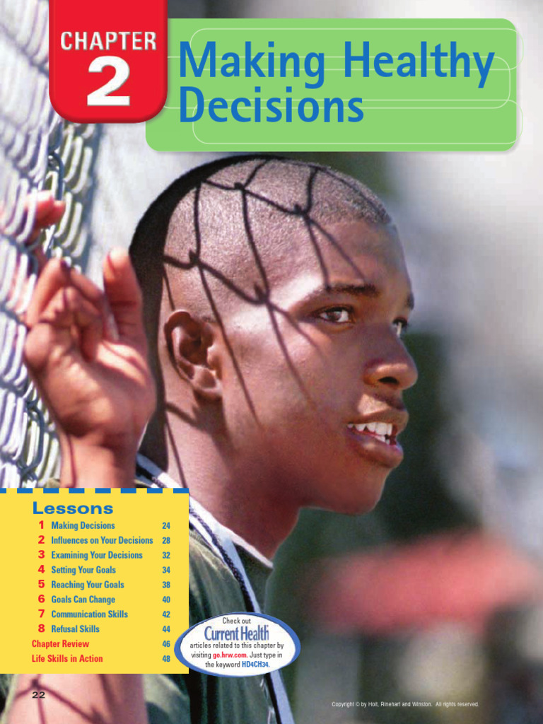 Health Textbook (7th & 8th) Chapter 02 | PDF | Decision Making | Thought