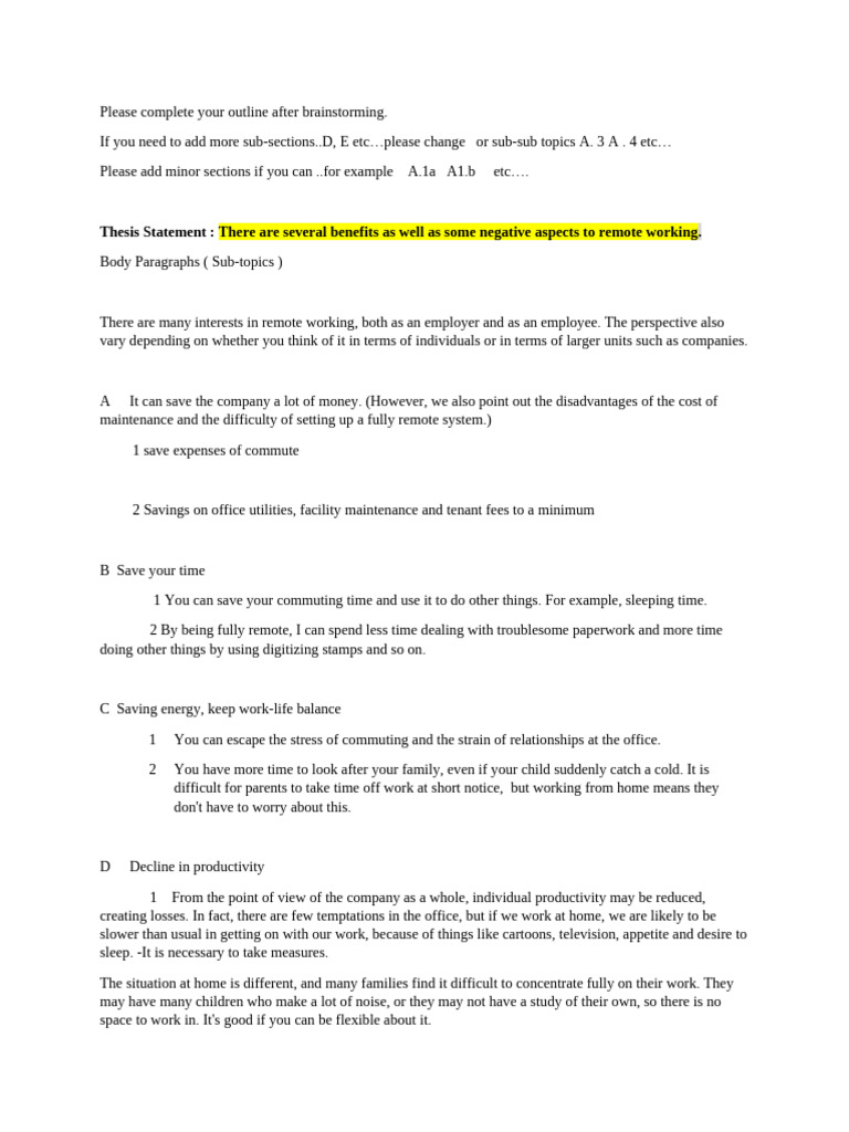 2nd Term Essay Outline Template | PDF
