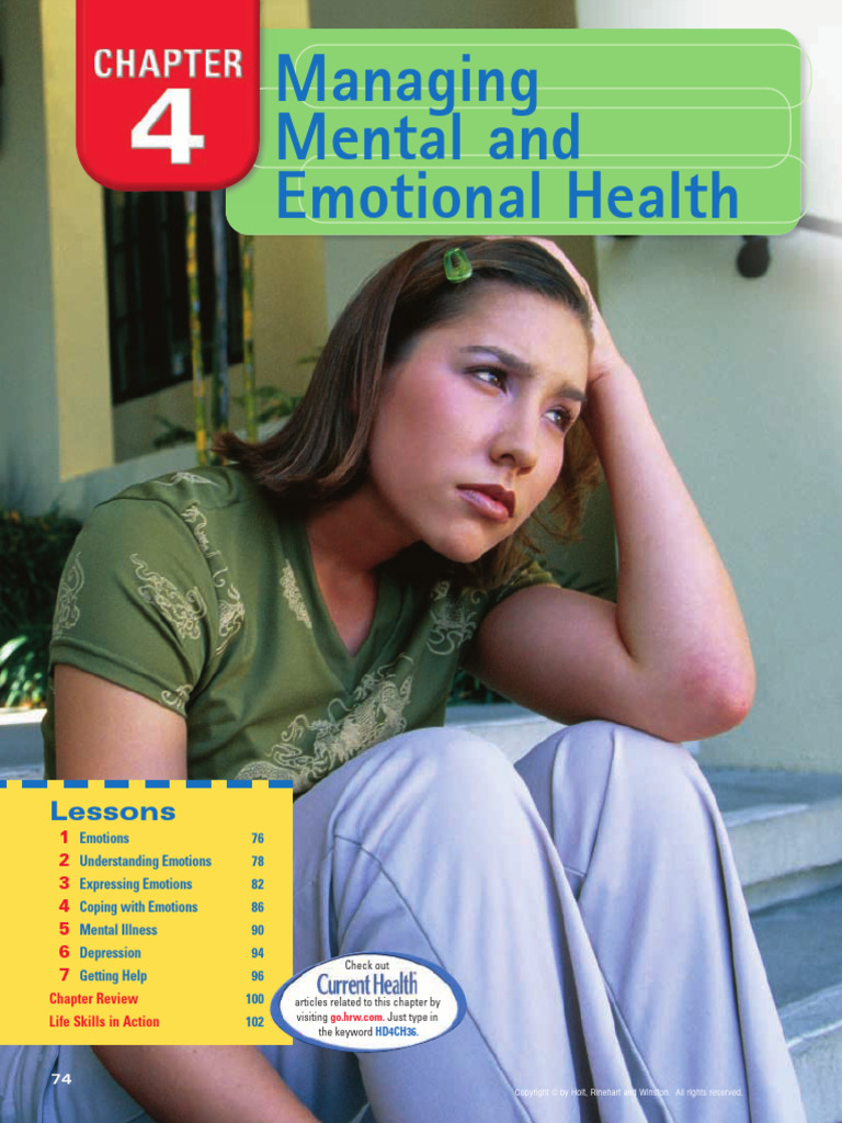 Health Textbook (7th & 8th Grade) Chapter 04 | PDF | Mental Disorder ...