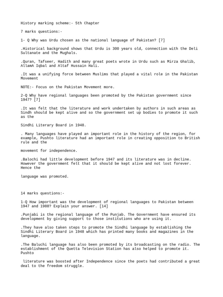 Chapter 5 Regional Languages | PDF | Urdu