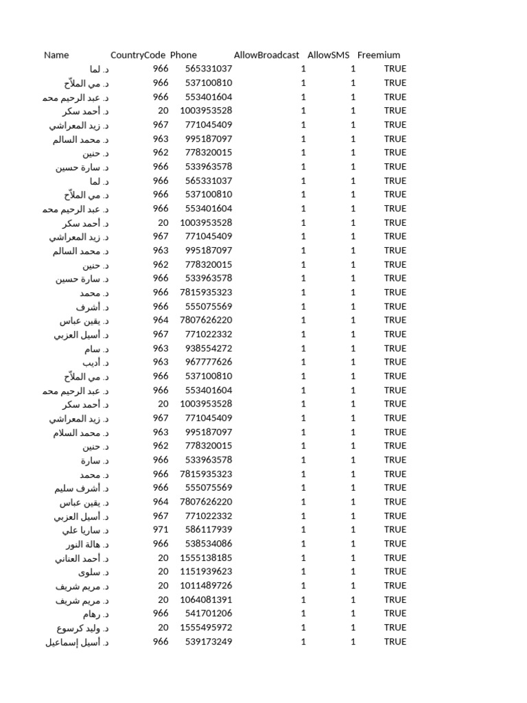 Arabic Names Freemium Clients 19-9 | PDF
