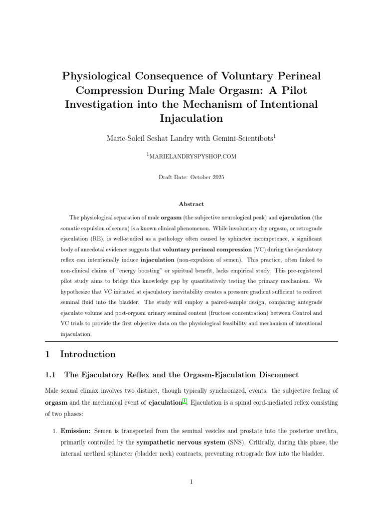 Physiological Consequence of Voluntary Perineal Compression During Male ...