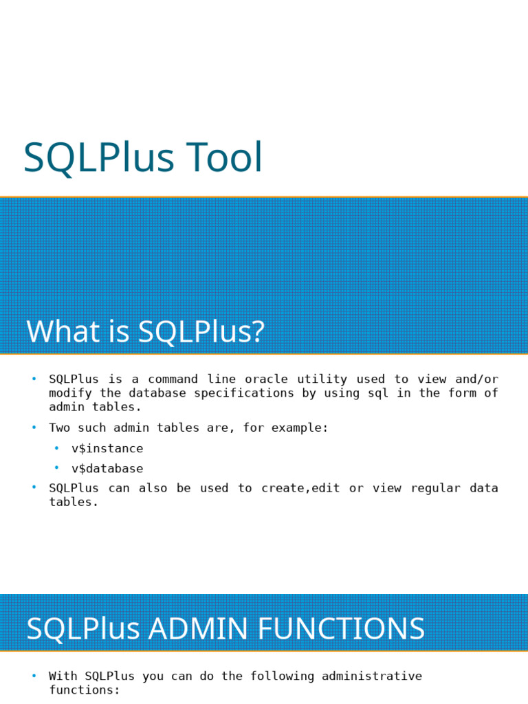 Cis495 SQLPlus Intro | PDF | Databases | Information Retrieval