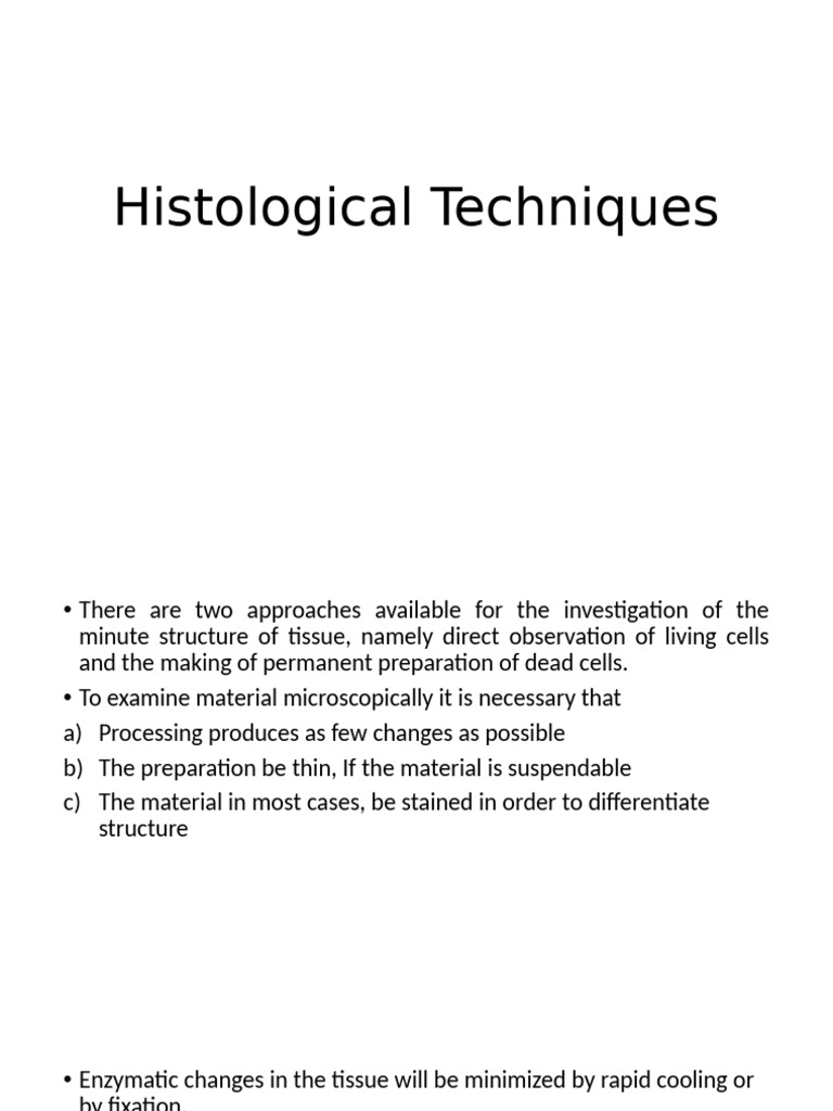 Histological Techniques | PDF | Histology | Fixation (Histology)