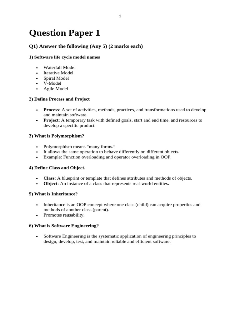 OOSE Internal Paper PC & KK | PDF | Unified Modeling Language | Class ...
