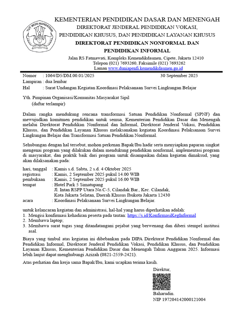 4 Surat Undangan Eksternal (Mitra) 2 - 4 Oktober 2025 | PDF