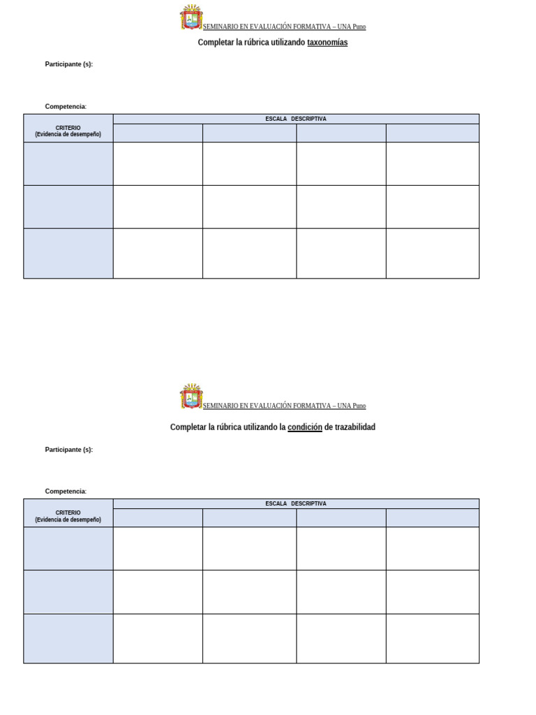 PRÁCTICA RÚBRICAS (TAXONOMÍA-TRAZABILIDAD) | PDF