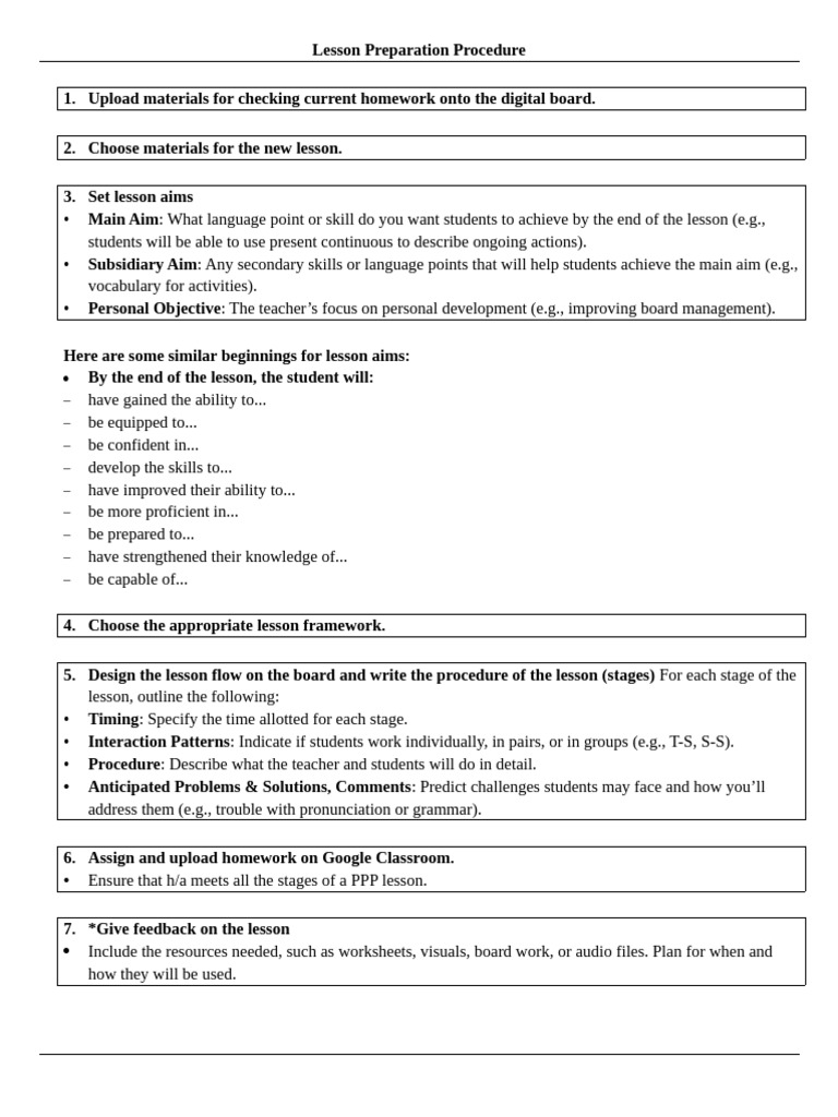 Revised Lesson Preparation Procedure | PDF | Lesson Plan | Behavior ...