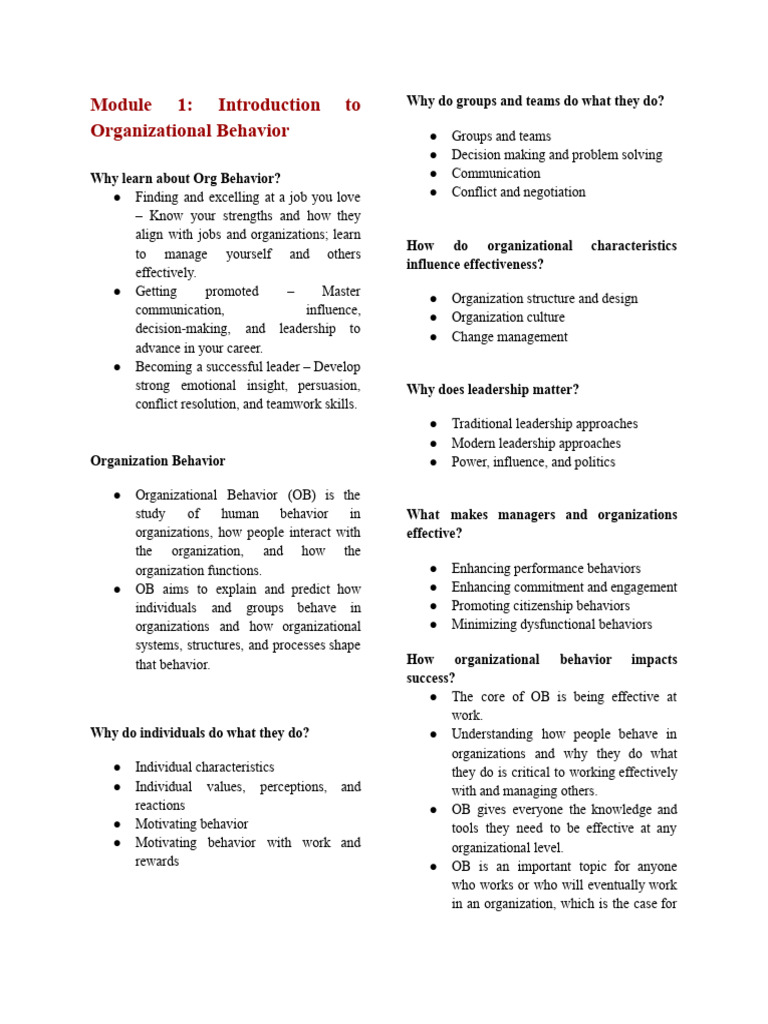 Understanding Organizational Behavior Basics | PDF | Value (Ethics ...