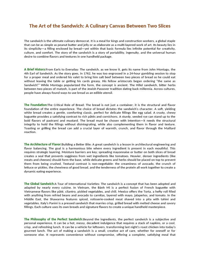 The Ultimate Guide to Sandwiches | PDF | Sandwich | Foods