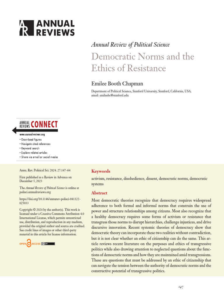 Democratic Norms and The Ethics of Resistance | PDF | Democracy ...