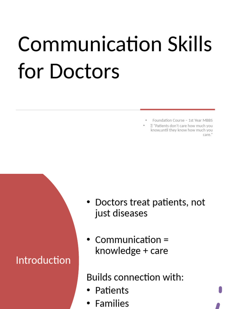 Effective Communication for Doctors | PDF | Communication ...