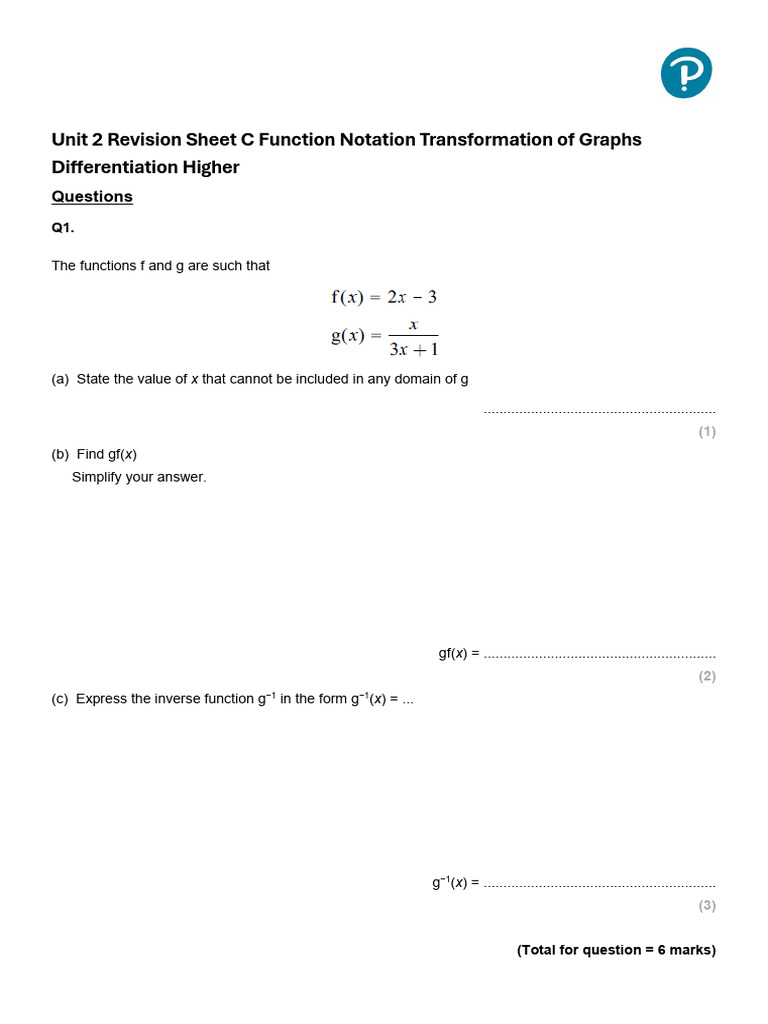 Function Notation and Graph Transformations | PDF | Function ...