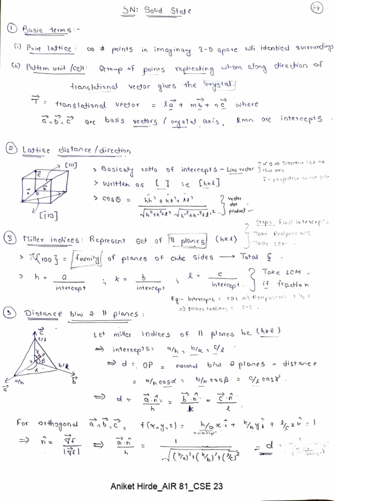 Solid State Physics Notes | PDF