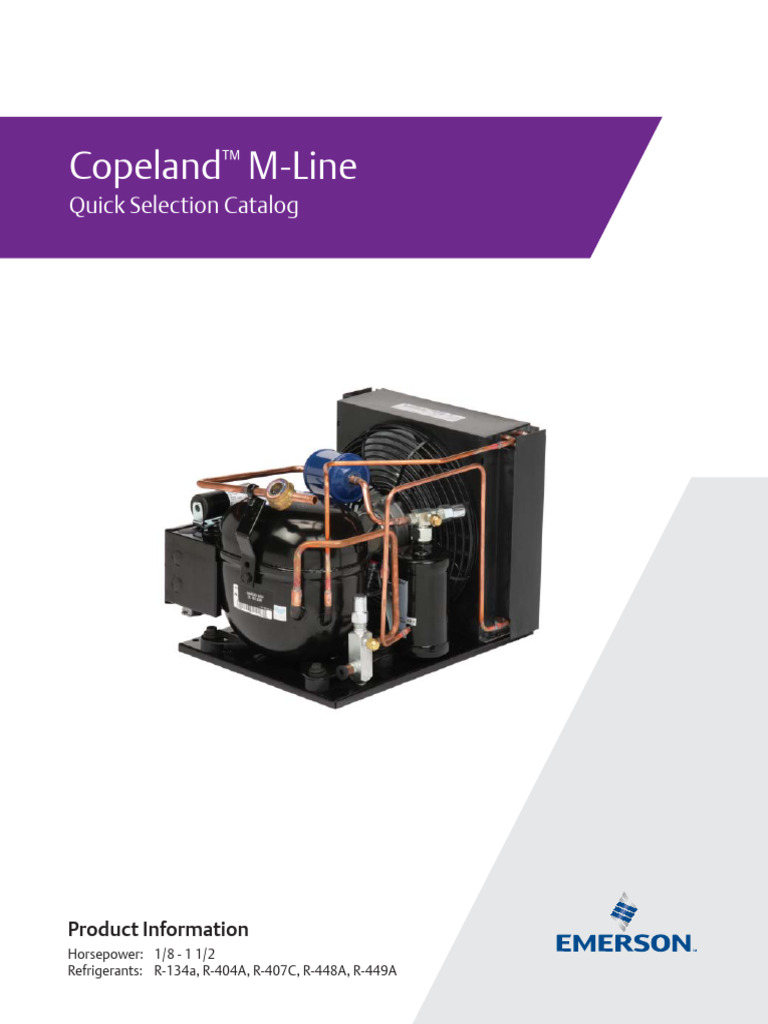Copeland M Line Quick Selection Catalog 2018ect 62 en 5334932 | PDF ...