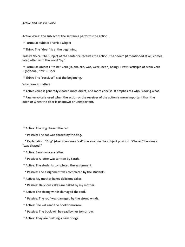 Understanding Active vs. Passive Voice | PDF | Grammar | Grammatical ...