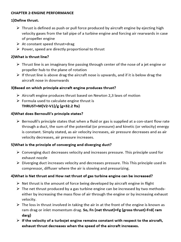 Chapter 2-Engine Performance - JET ENGINE | PDF | Thrust | Jet Engine