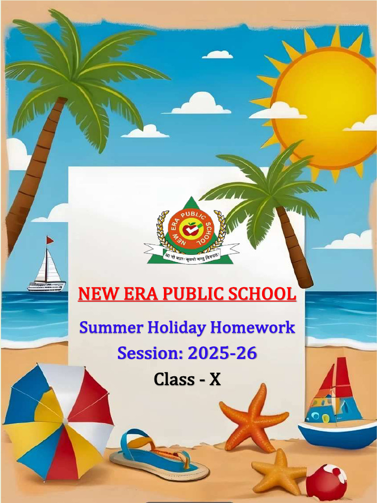 Class X Summer Holiday Homework 2025-26 | PDF | Mirror | Optics