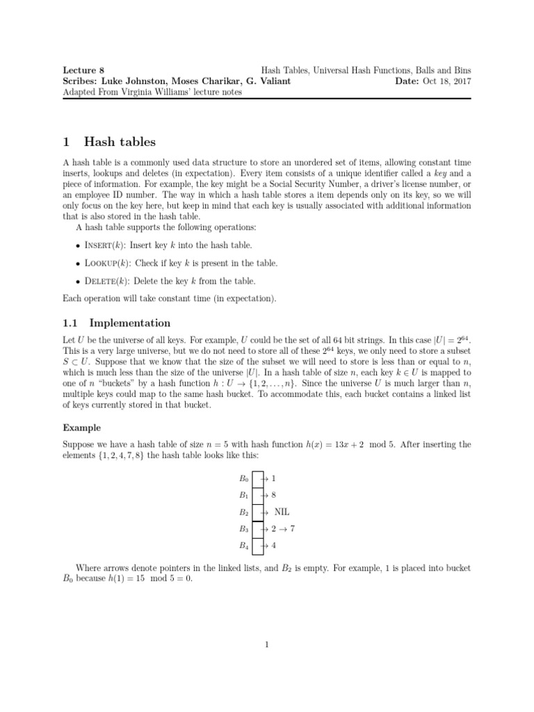 Hash Tables - Stanford University | PDF | Algorithms | Computer Programming