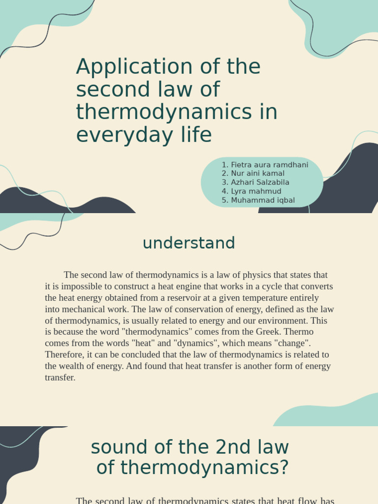 KELOMPOK 4_Application of the Second Law of Thermodynamics in Daily ...