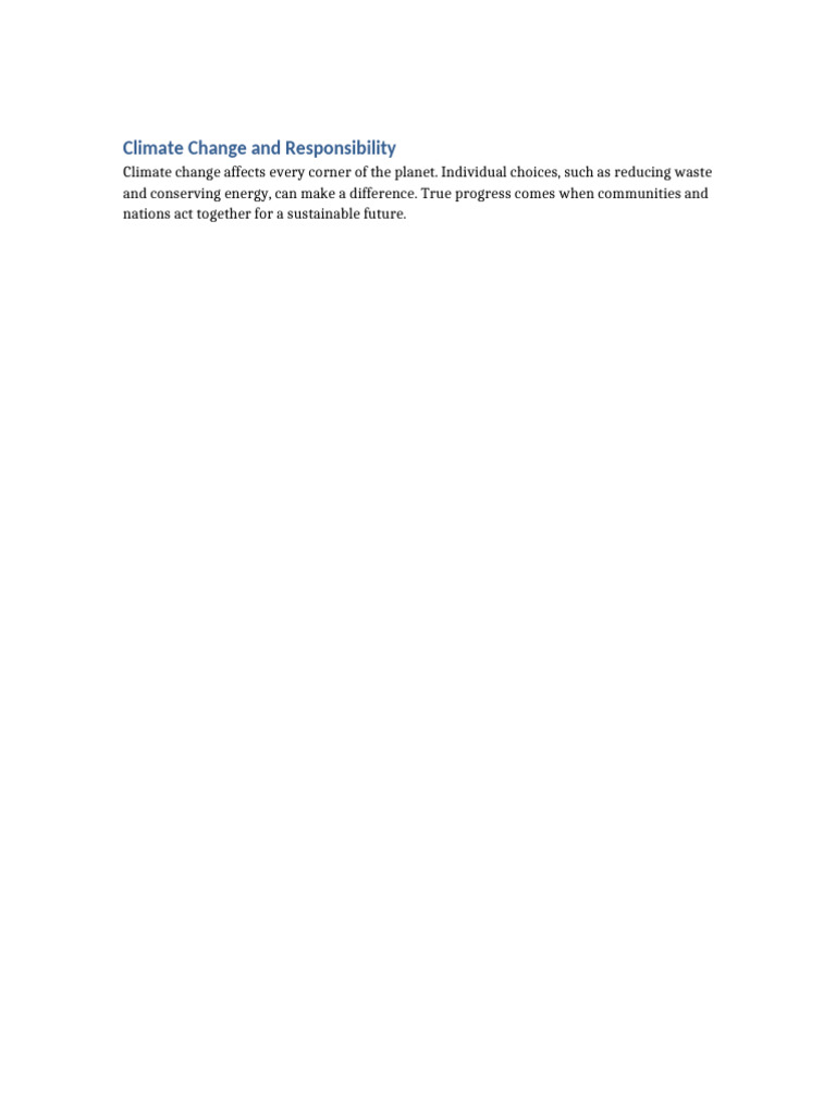 Climate Change and Responsibility | PDF