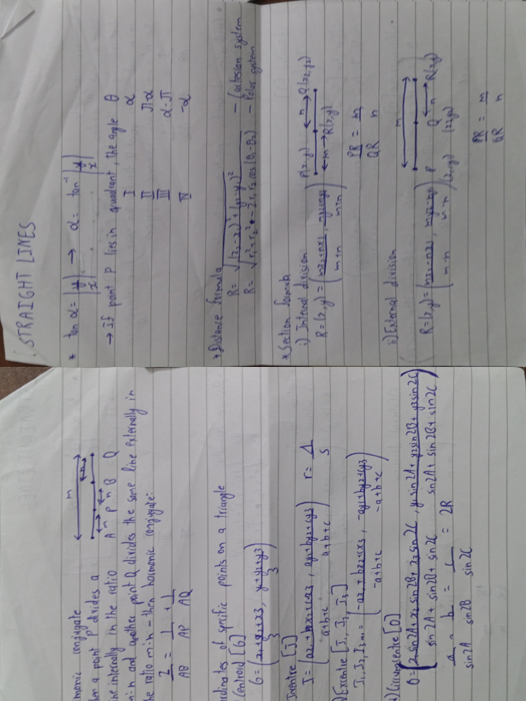 Math Formulae Straight Lines | PDF