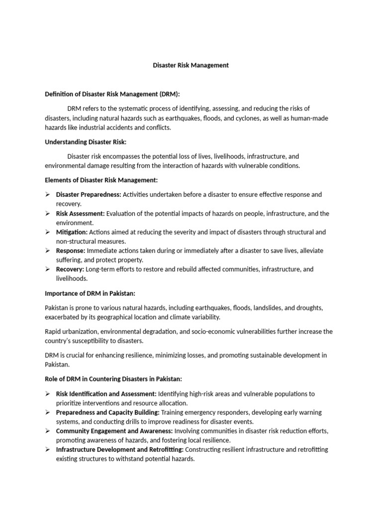 Disaster Risk Management and Modern Materials | PDF | Disaster Risk ...