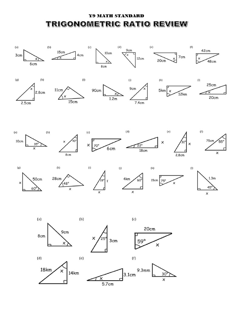 Trig Ratio Practice 1 Sin Cos Tan | PDF
