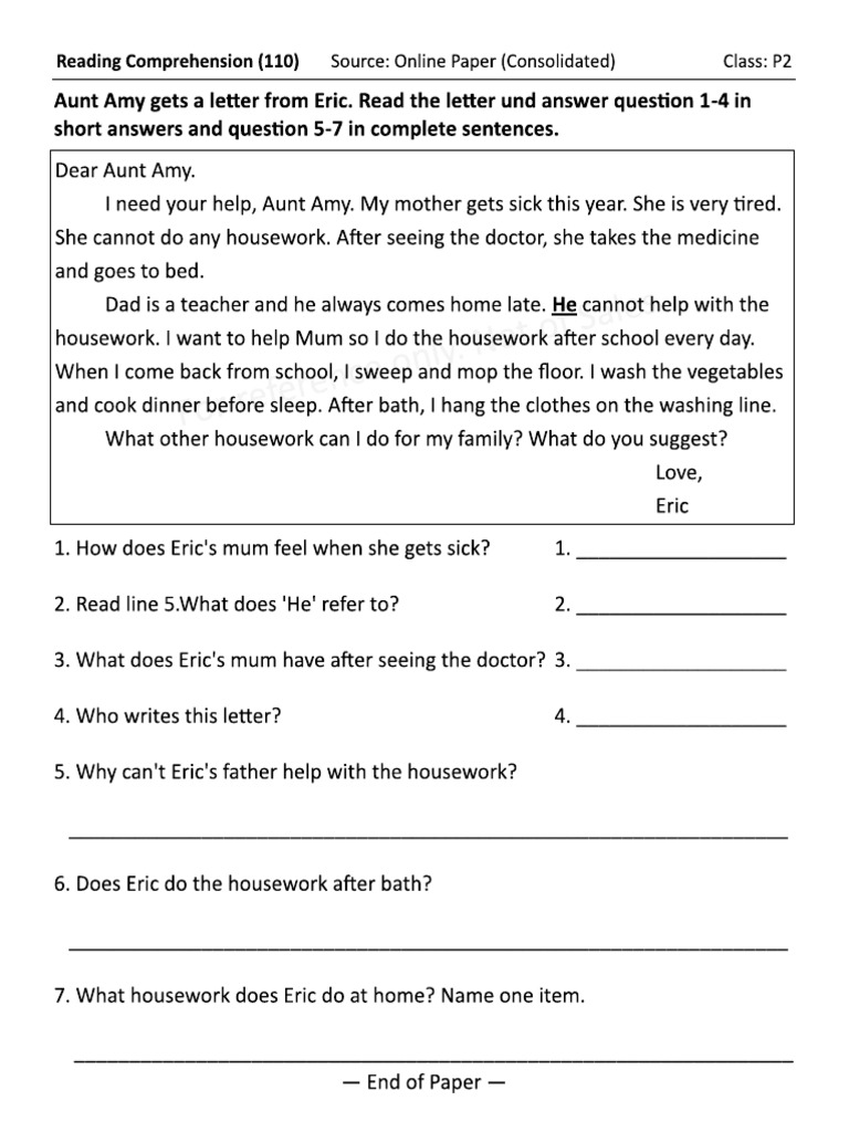 110-115 P2 Reading Comprehension | PDF