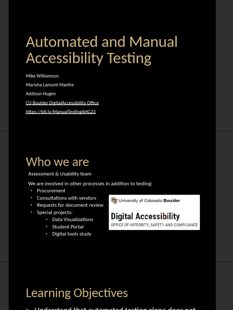 Automated and Manual Accessibility Testing | PDF | Accessibility ...