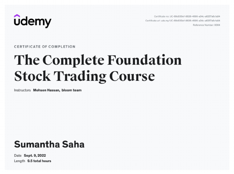 Stock Trading Certificate | PDF