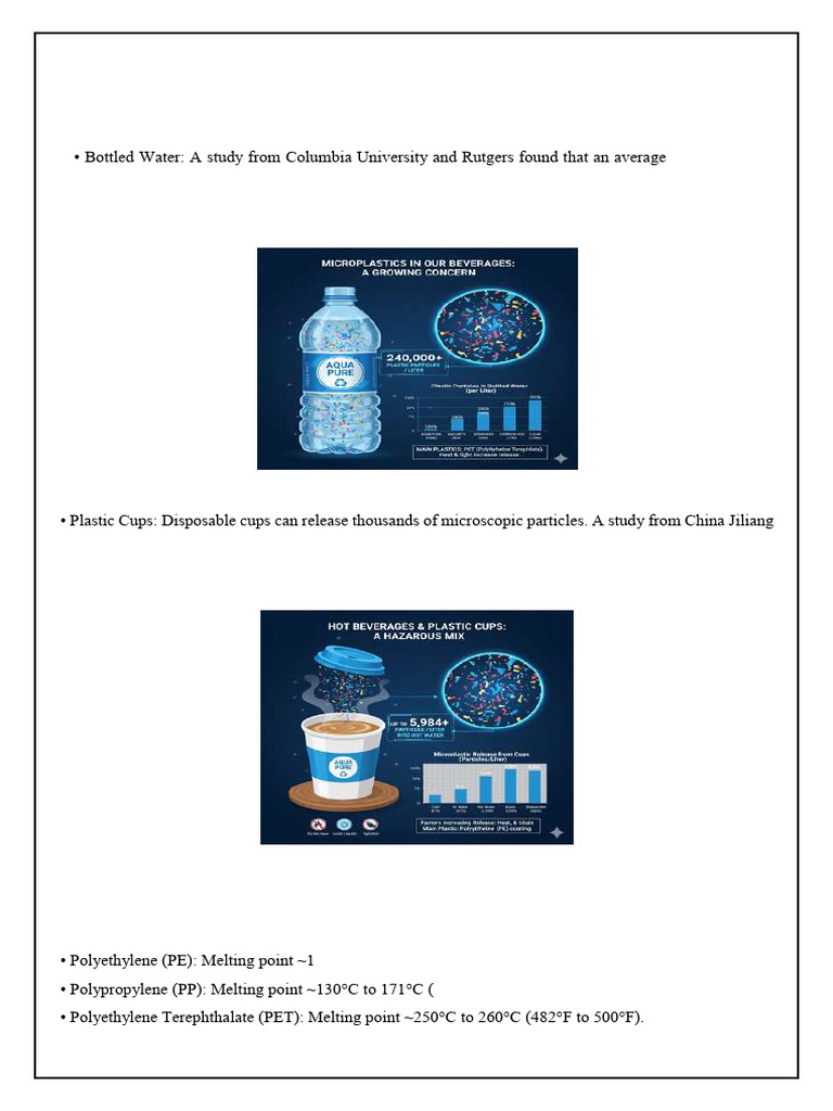 Microplastics Content in Water Bottles and Plastic Cups | PDF | Plastic ...