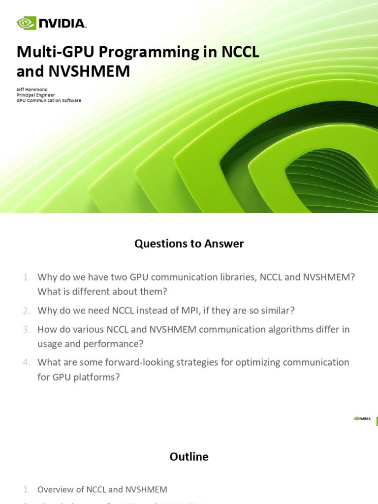 Hammond GPU MODE Multi-GPU August 2025 | PDF | Message Passing ...