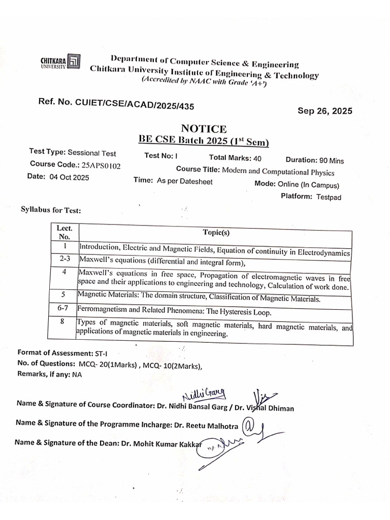 Circular 20250926151629 Test Announcement Notice - Sessional Test - I ...