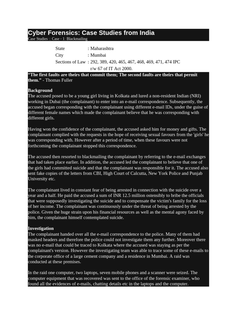 1 Cyber Forensic Case Studies | PDF | Computer Network | Network Packet