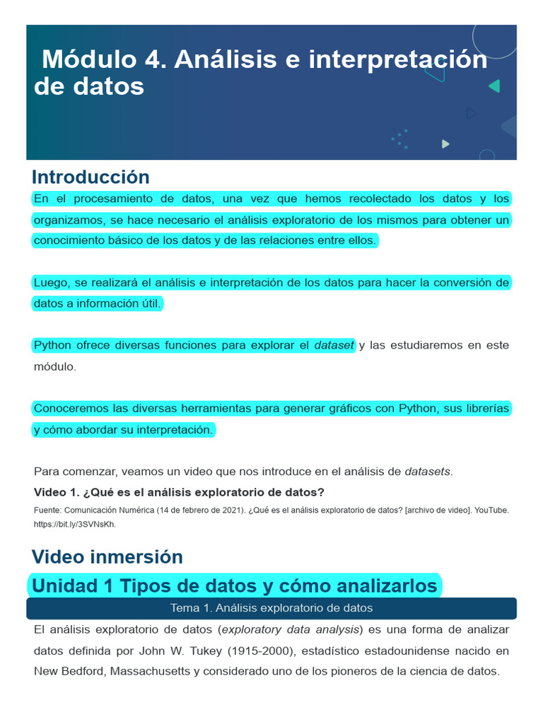 Análisis e Interpretación de Datos con Python | PDF | Aprendizaje ...