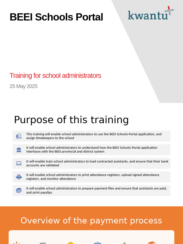 Training for Schools on the BEEI Schools portal overview - Session 01 ...