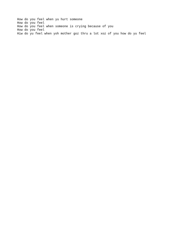 How Do You Feel | PDF