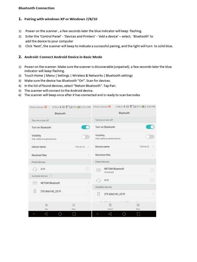Netum NT 1228BC Bluetooth Wireless Barcode Scanner User Manual | PDF