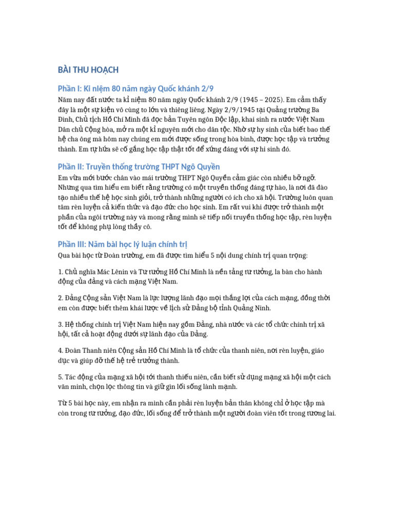 Bai Thu Hoach | PDF