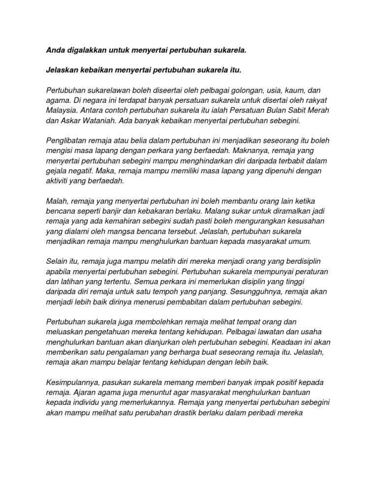 Pertubuhan Sukarela | PDF