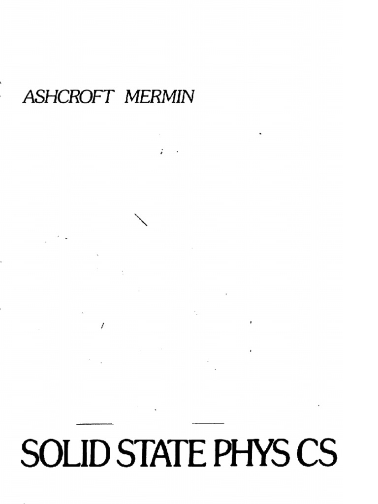 Ashcroft Solid State | PDF