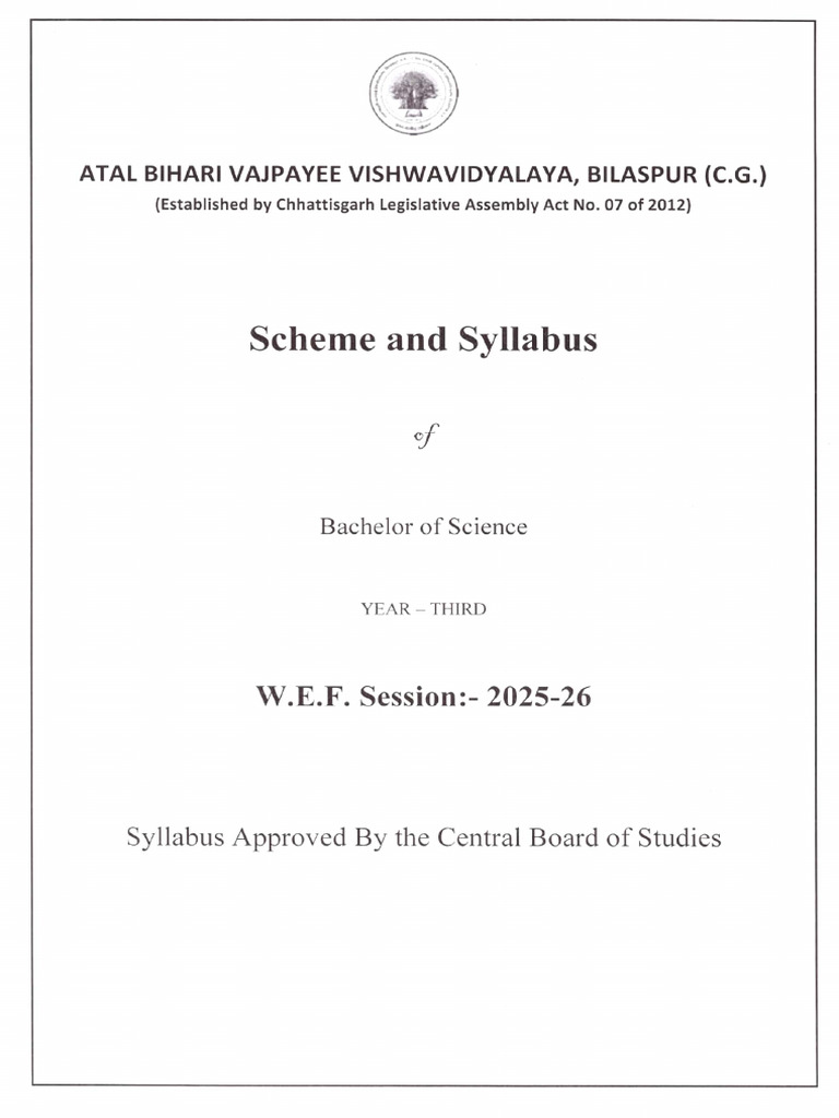 BSC 3 Year Syllabus | PDF