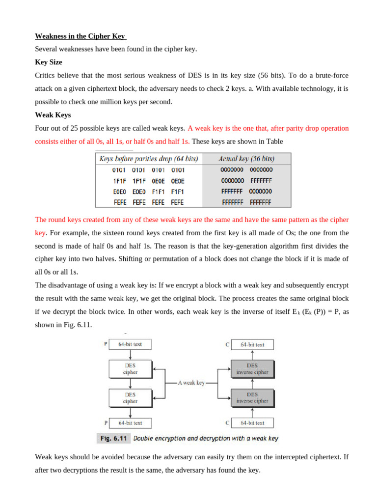Weakness in The Cipher Key Scurity of DES and Multiple DES b3f6 | PDF | Cryptanalysis | Encryption