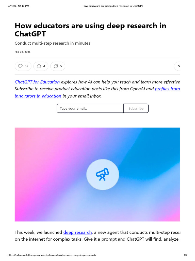 Educators Leveraging ChatGPT Deep Research | PDF | Intelligence ...