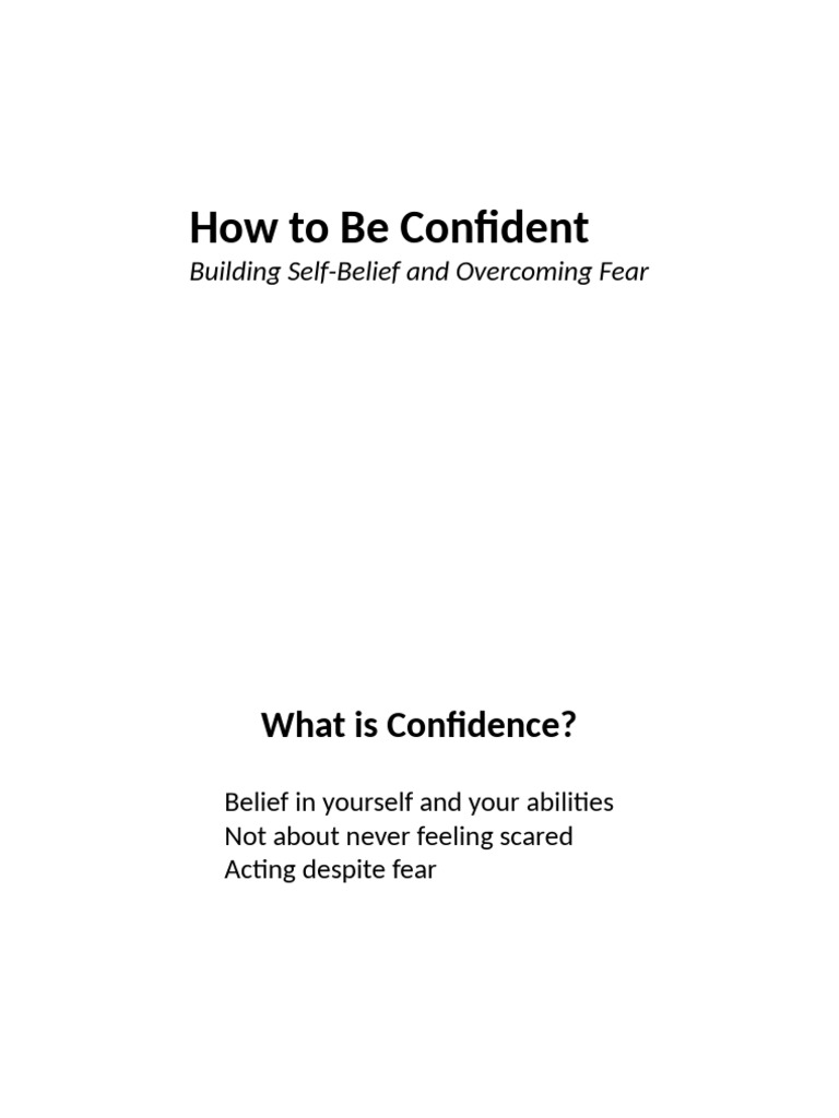 How To Be Confident Presentation | PDF