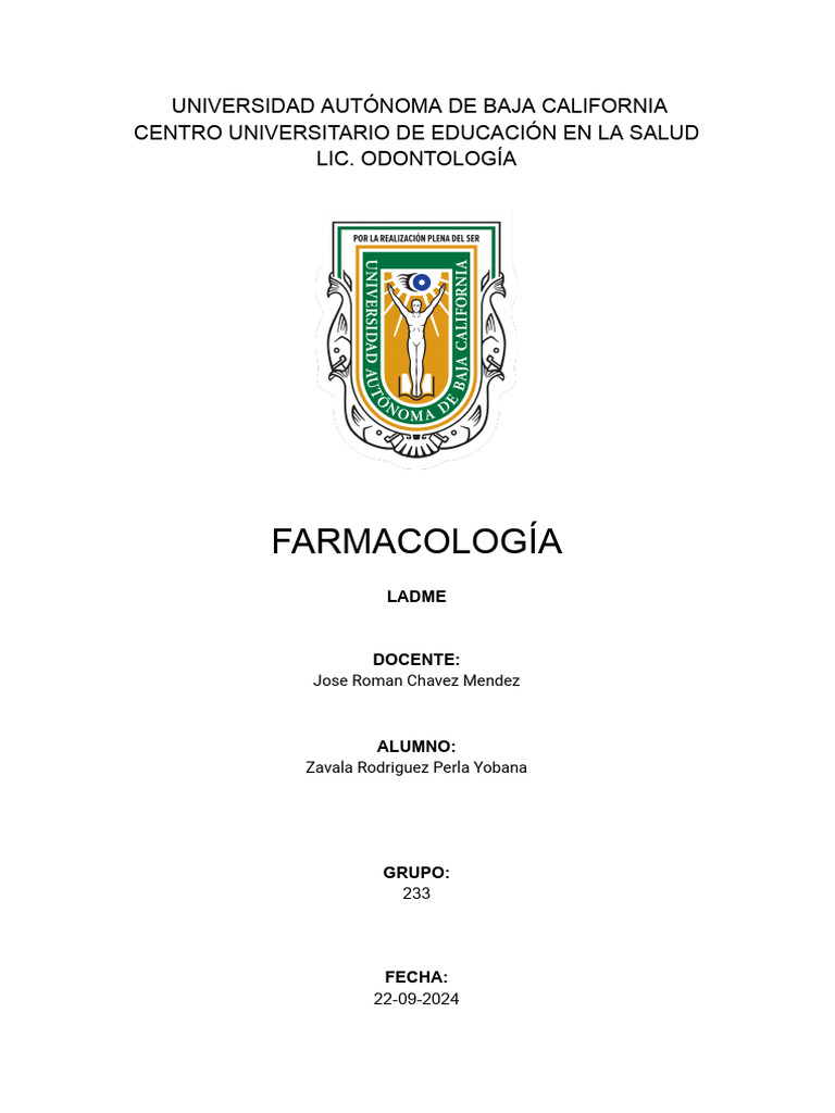 LADME | PDF | Medicamentos con receta | Farmacología