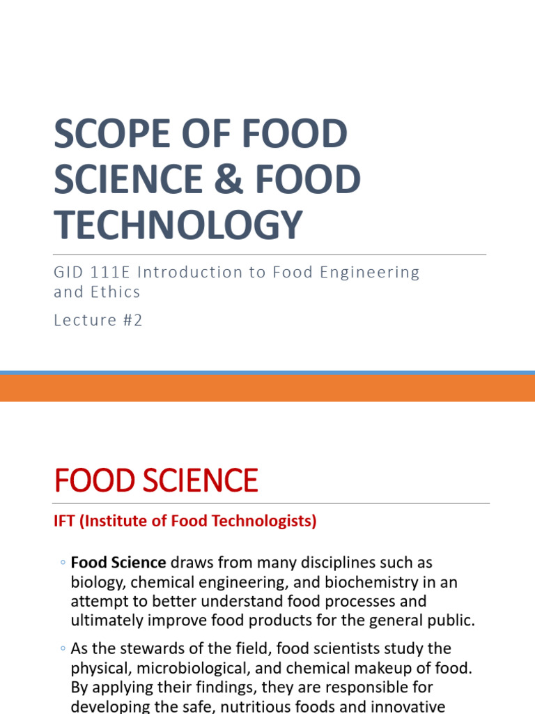 Lecture 2 | PDF | Food Science | Food Industry