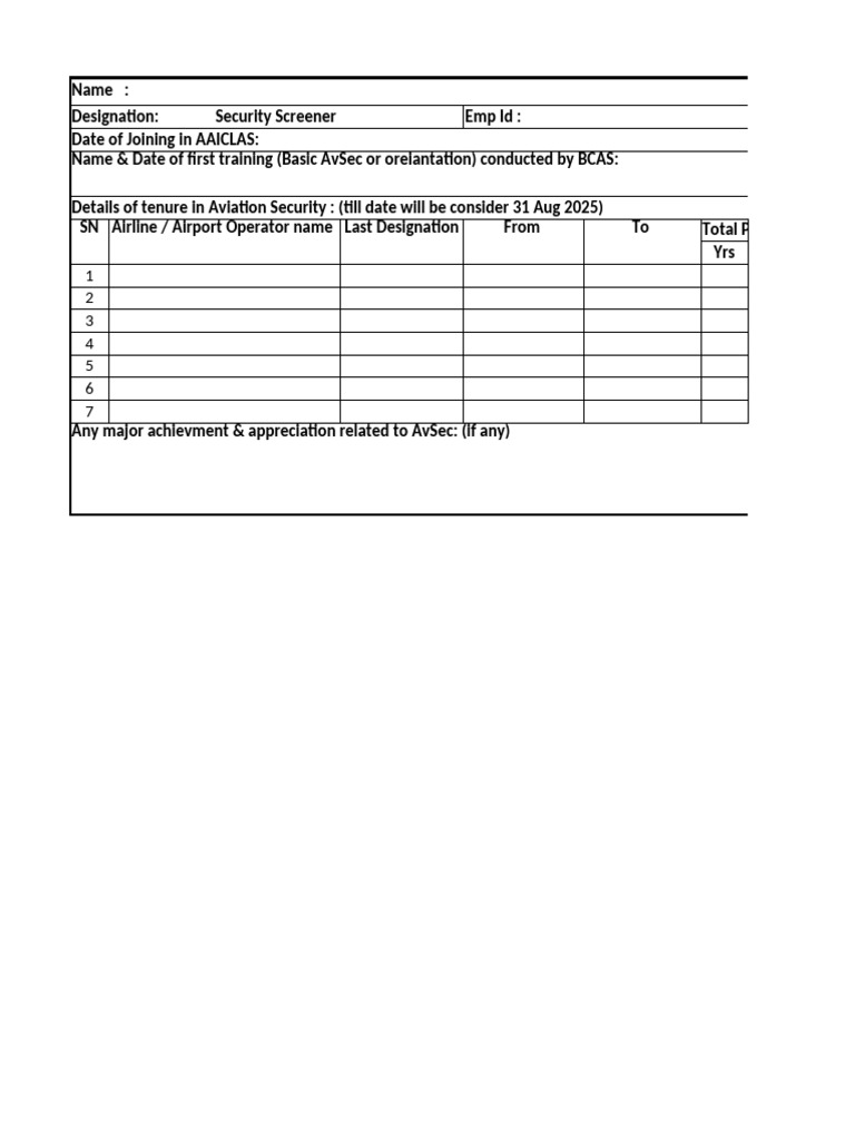Experiance Excel Sheet | PDF