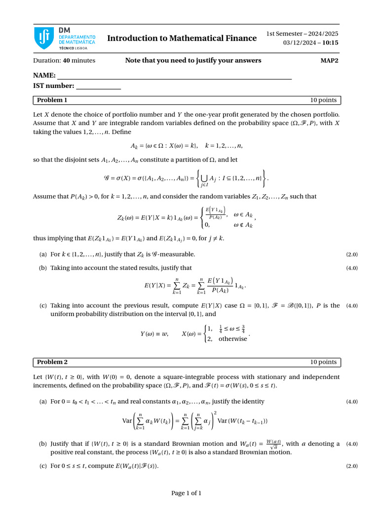 2024 2025 MAP2 Model | PDF | Applied Mathematics | Measure Theory